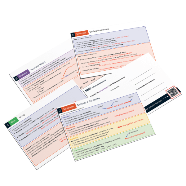 KS3 English Revision Cards | KS3 English Flash Cards | MME